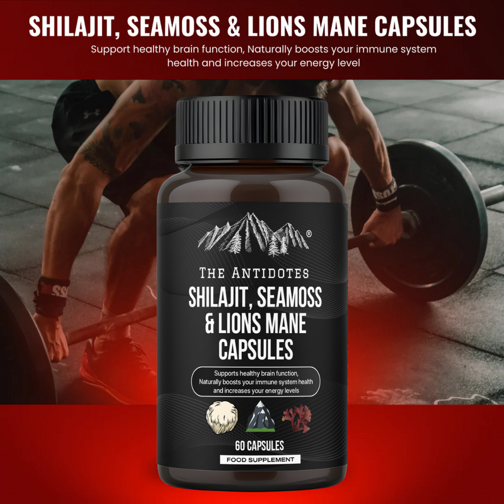 Shilajit, SeaMoss and Lions Mane Capsules - 60 Capsules - Vegan – The ...